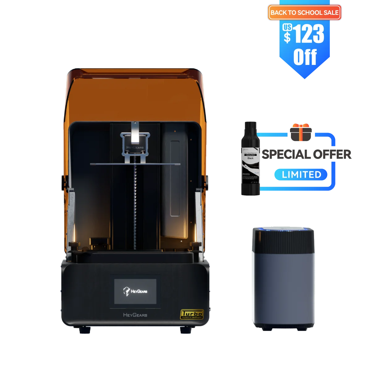 Reflex RS Turbo 3D Printer - HeyGears – HeyGears Resin 3D Printer ...