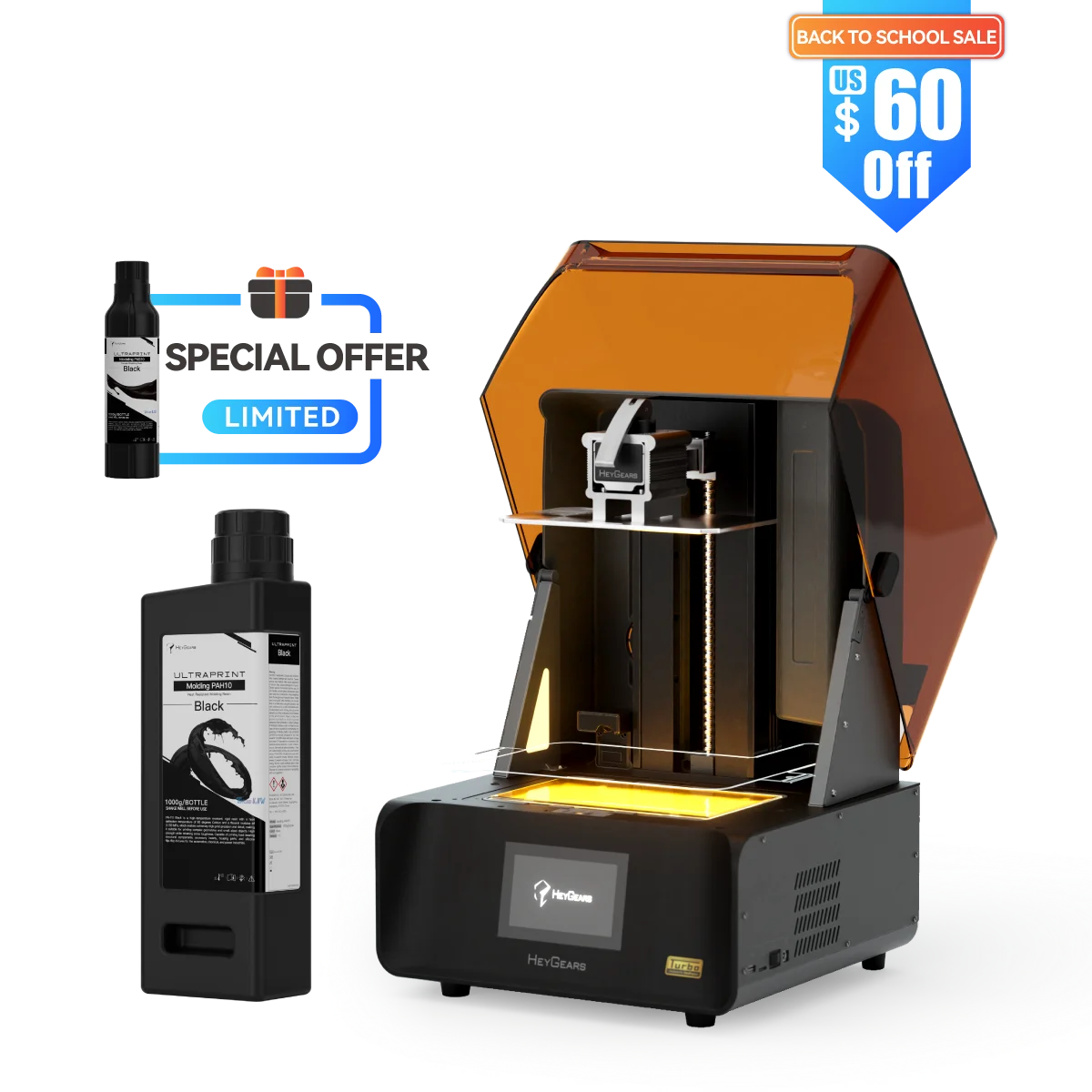 Reflex RS Turbo 3D Printer - HeyGears – HeyGears Resin 3D Printer ...